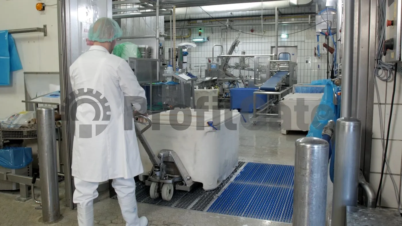 Hygiene sluice Lift trucks, transport boxes, plastic pallets